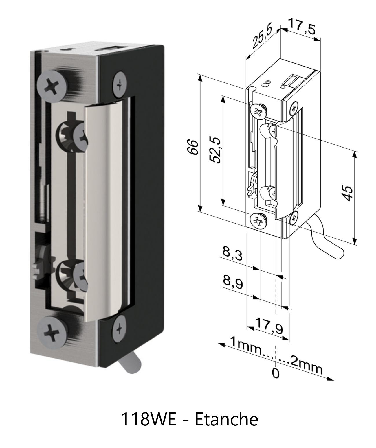 Gâche eff série 1-8 profix ii | Hubert Quincaillerie