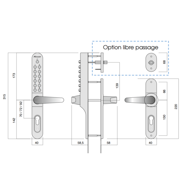 Clavier à code keylex profil | Hubert Quincaillerie