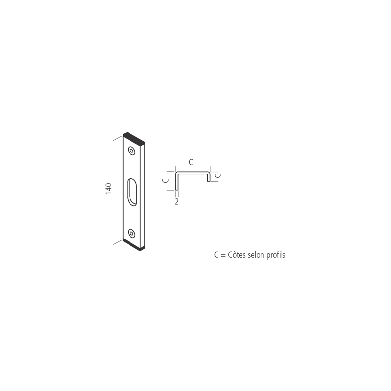 Gâche pêne rond | Hubert Quincaillerie